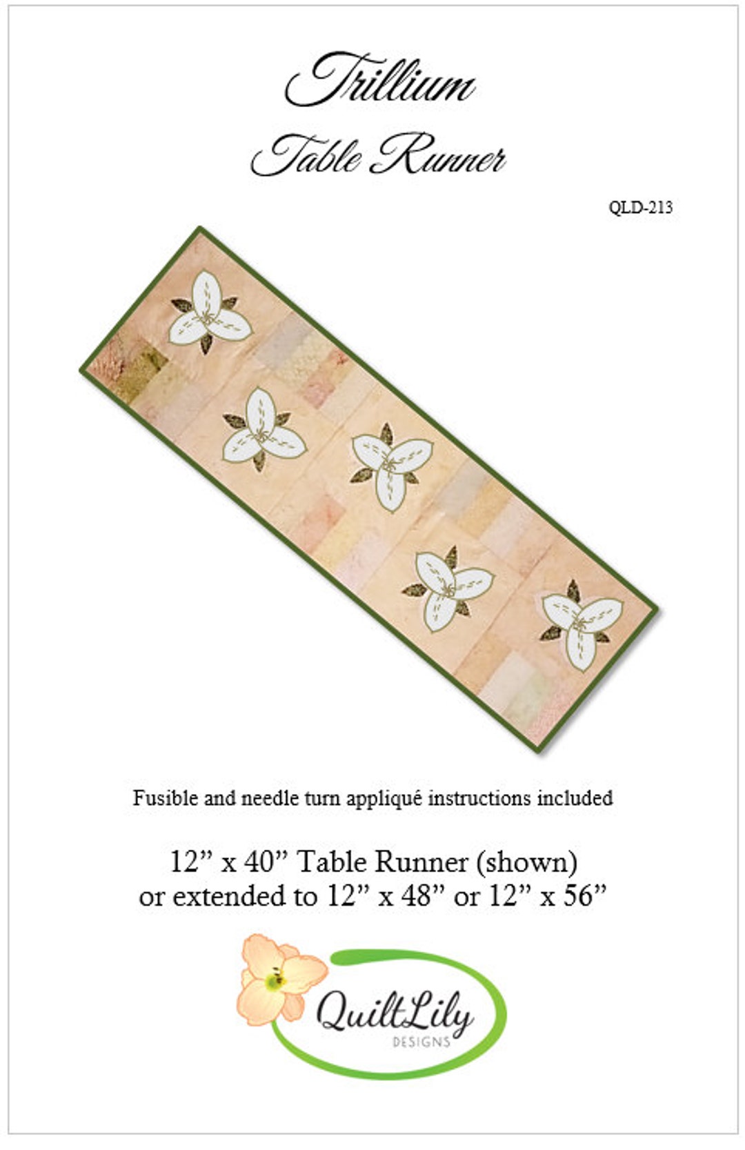 Trillium Table Runner Quilt Pattern - PDF - Etsy