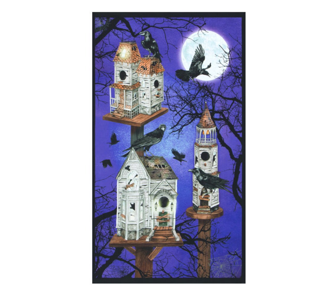 Gumdrop Raven Moon Panel 24 Inch Cotton Fabric for Quilting Wall ...