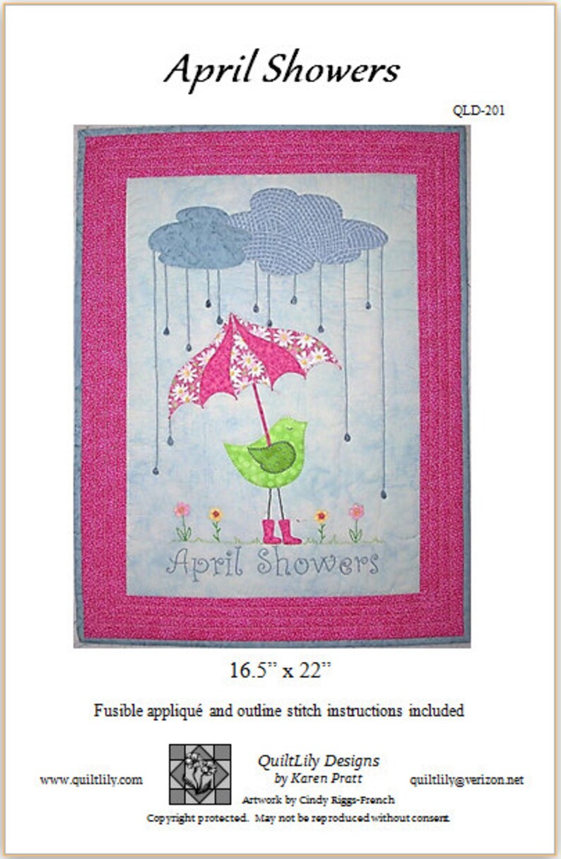 April Showers Wall Hanging Quilt Pattern - PDF - Etsy