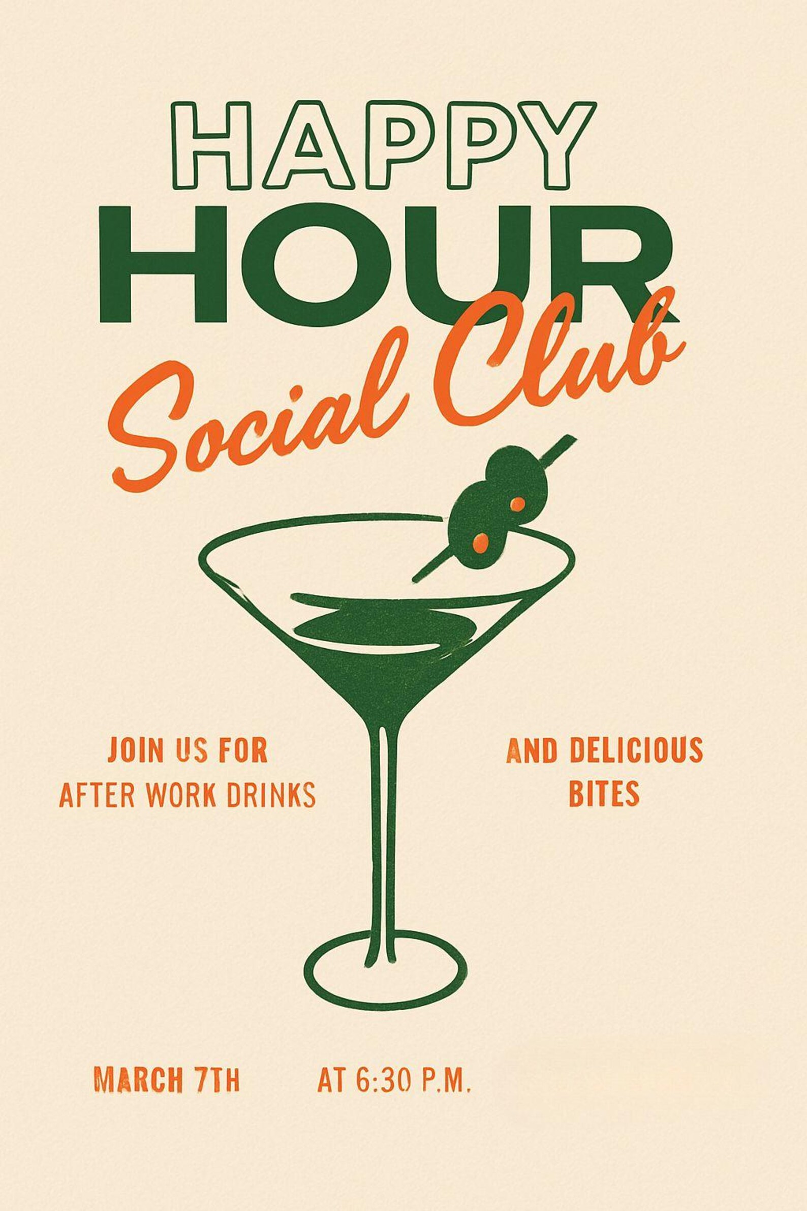 Happy Hour Invitation – Editable Digital Invite – Custom Canva Template ...