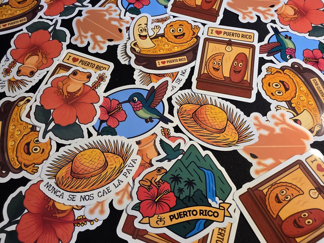 Puerto Rico Theme STICKERS Set 1 - Etsy
