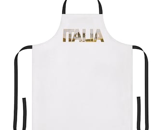 Cotton Cappuccino Apron, Made in Italy Heavy White Cotton Apron ...