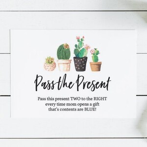 Pass the Present Sign Baby Shower Game Gift Bag Activity | Etsy