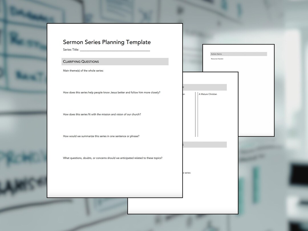 Sermon Series Planning Template | PDF for Remarkable, Supernote, Ipad ...