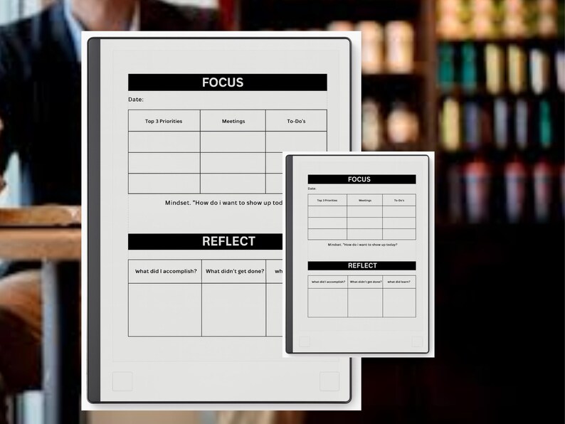 Focus + Reflect Daily Planner Template – PDF for Remarkable, Supernote ...