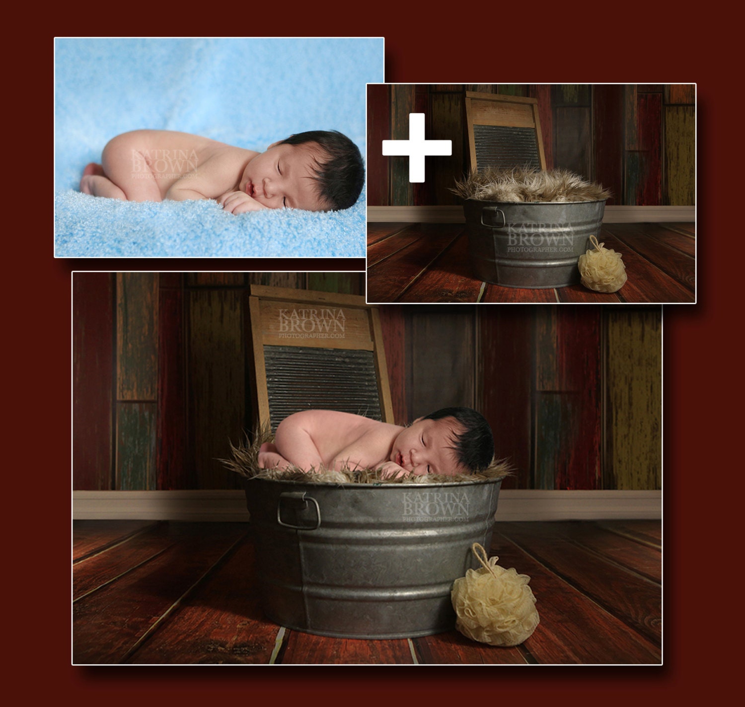 Washtub Baby Digital Backgrounds for Infant Newborn Photography. 2 ...