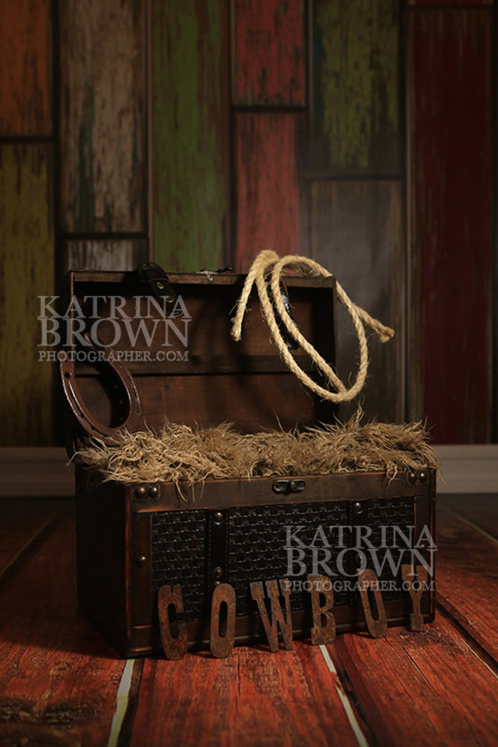 Cowboy Background Set for Infant Newborn Photography. 2 Digital Files ...