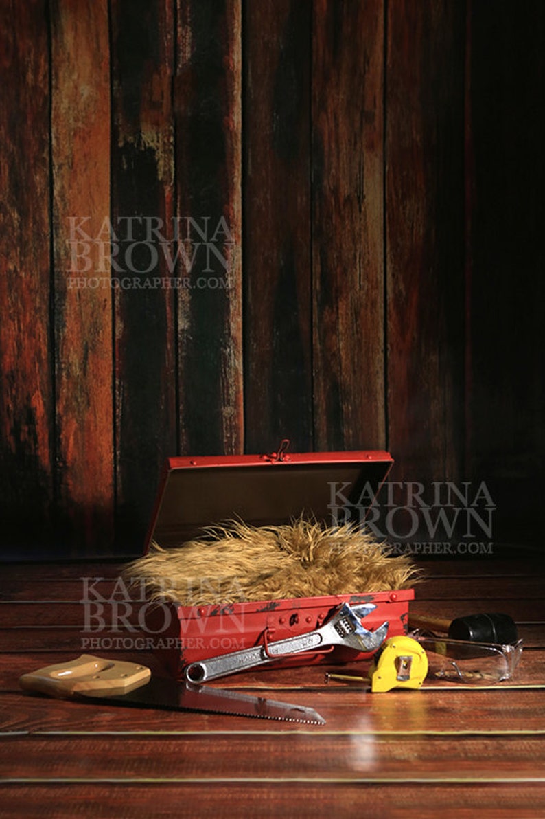 Adorable Tool Box Background for Infant Newborn Photography. 2 Digital ...