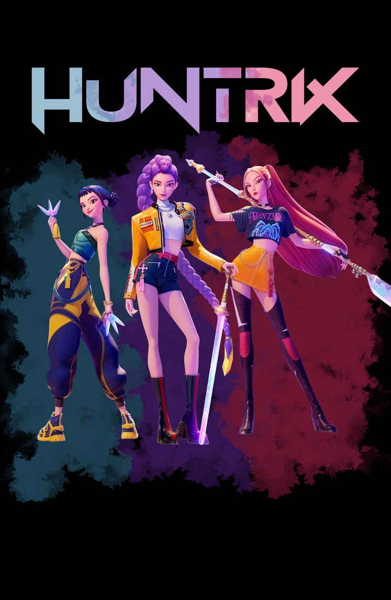 Huntrix Kpop Demon Hunters PNG - Rumi Mira Zoey Fan Art - High ...