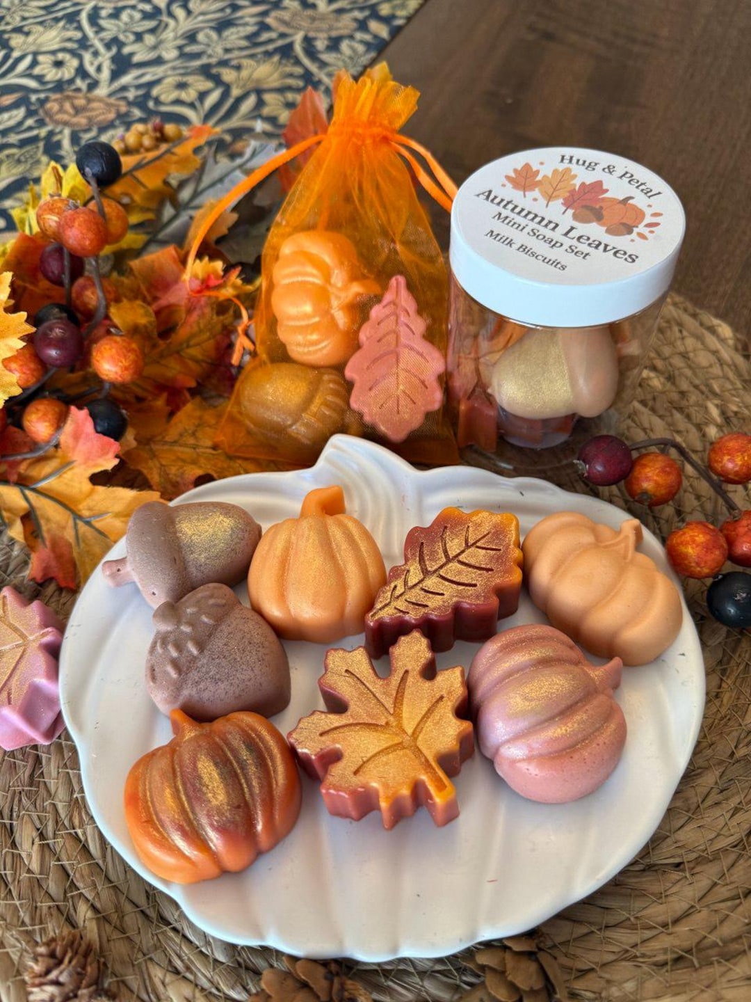 Autumn Leaves Mini Soap Set – Pumpkin, Acorn & Leaf Soaps – Fall Gift ...
