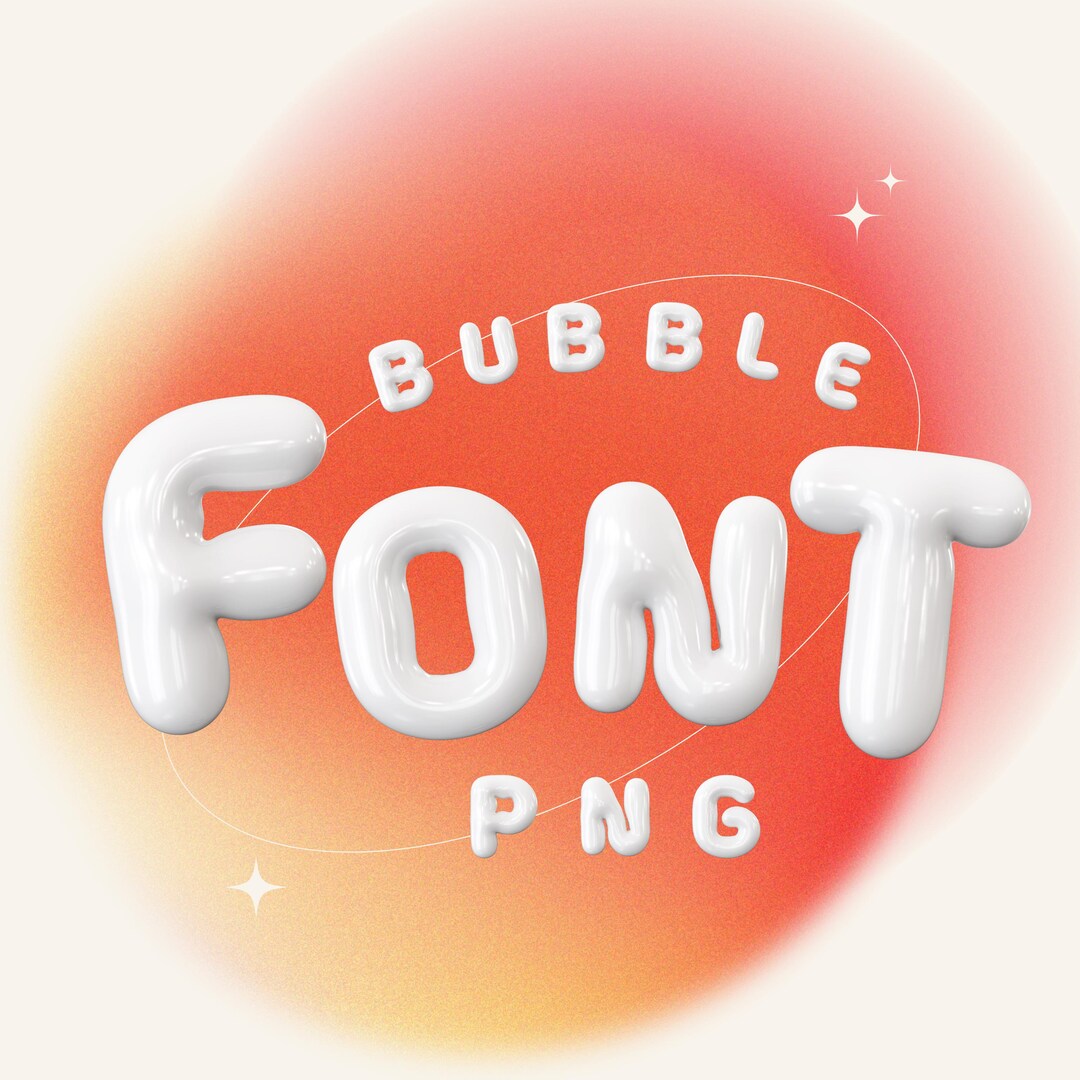 3D Bubble Font - White Y2K Cute Glossy Balloon Letters, PNG Bundle ...