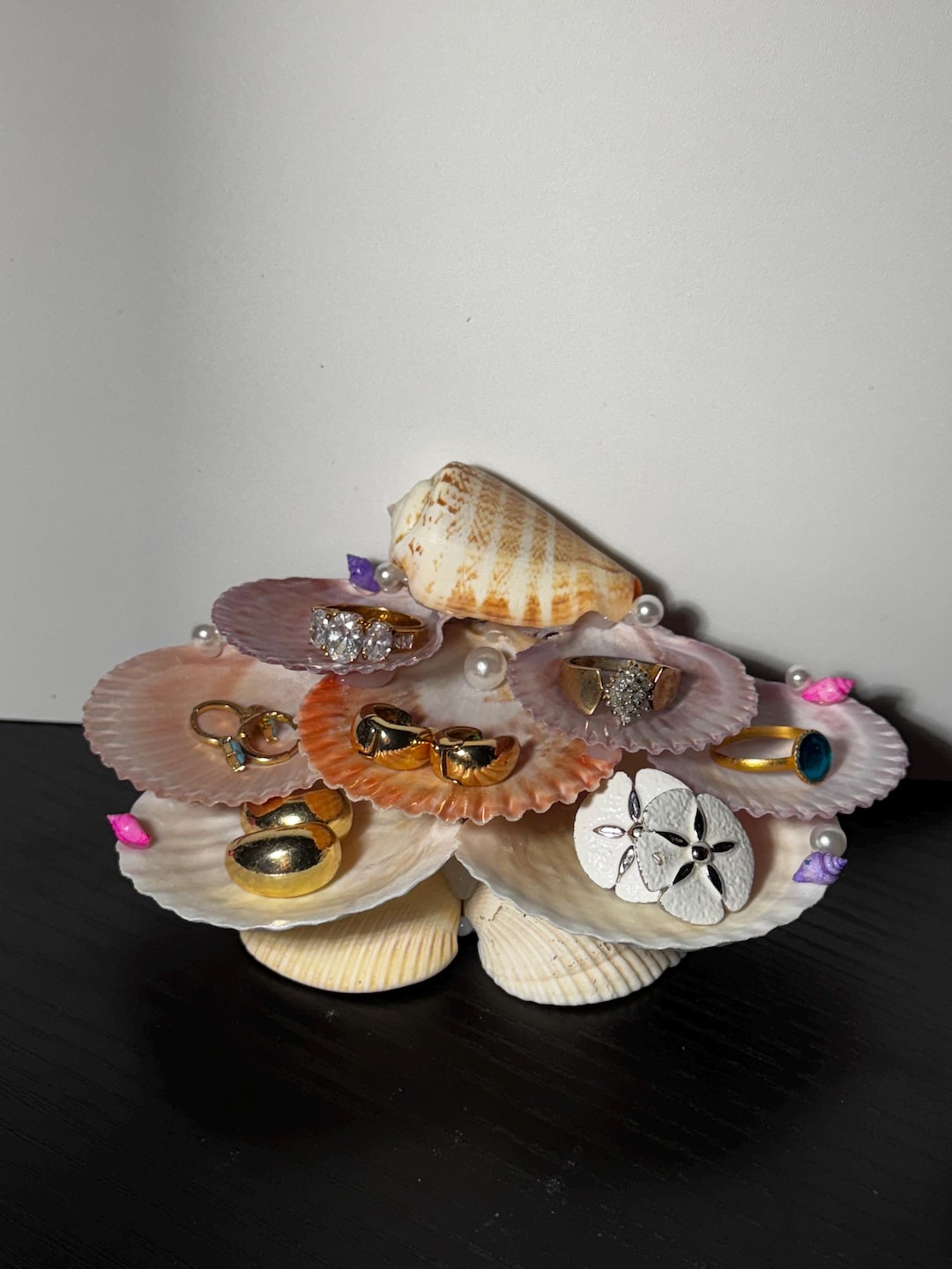 Seashell Jewelry Display Stand: Coastal Beach Decor - Etsy