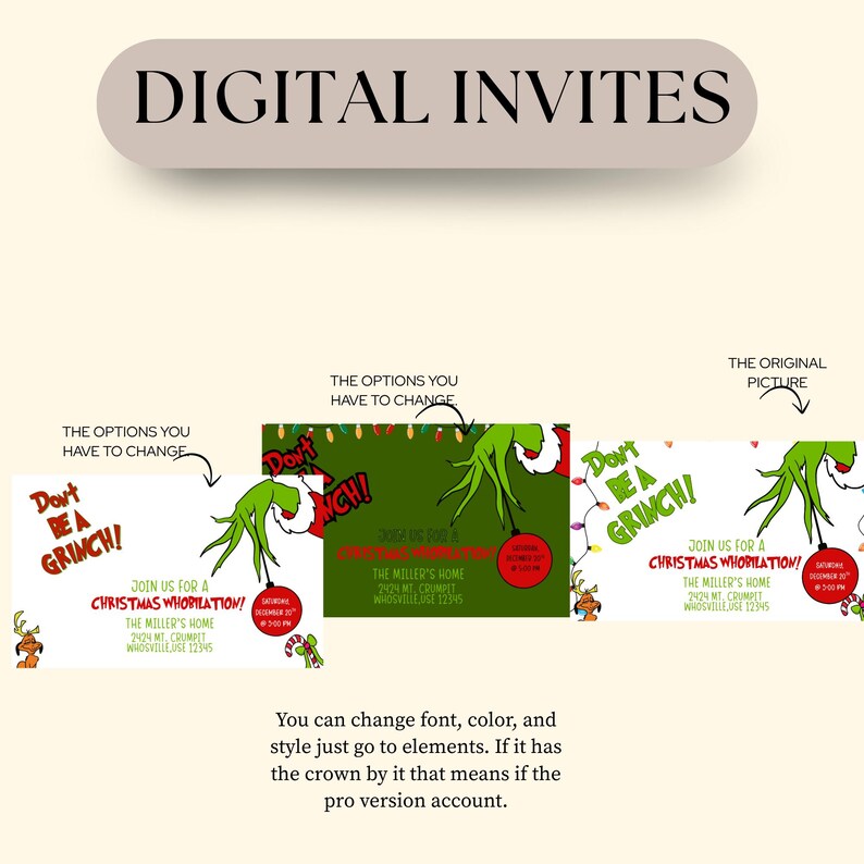 Grinch Whobilation Christmas Invitation (digital Download) - Etsy