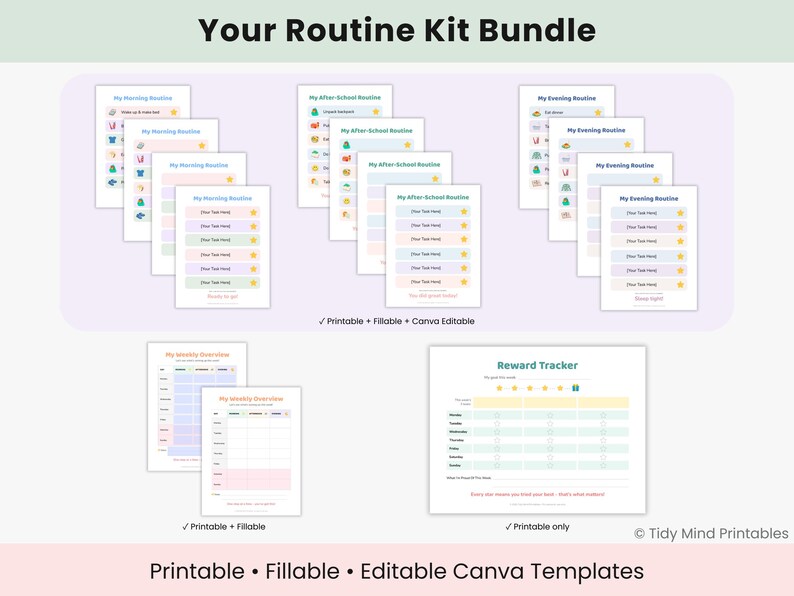 Daily Routine Bundle for Kids (morning, After-school, Evening) – Adhd ...