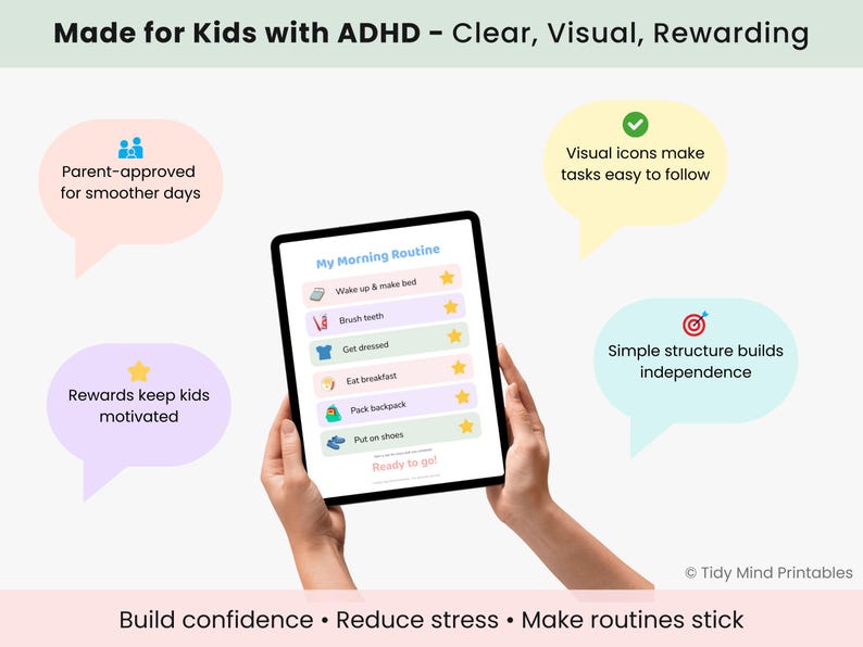 Daily Routine Bundle for Kids (morning, After-school, Evening) – Adhd ...