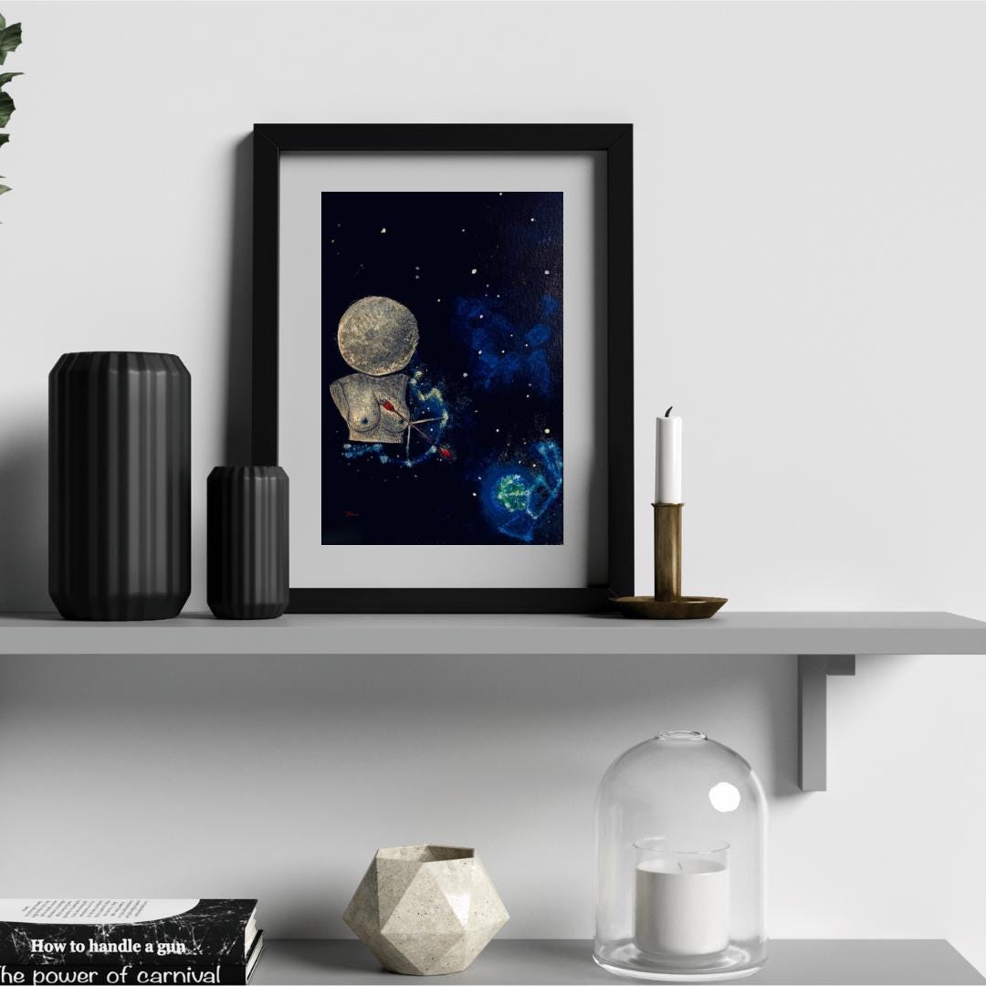 Artemis Armageddon Art Print | Signed Acrylic Watercolor (digital ...