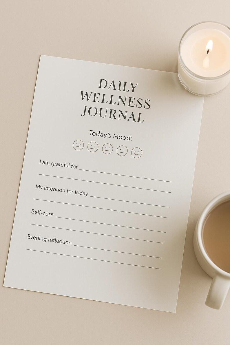 Daily Wellness Journal – Printable Self-care & Gratitude PDF - Etsy
