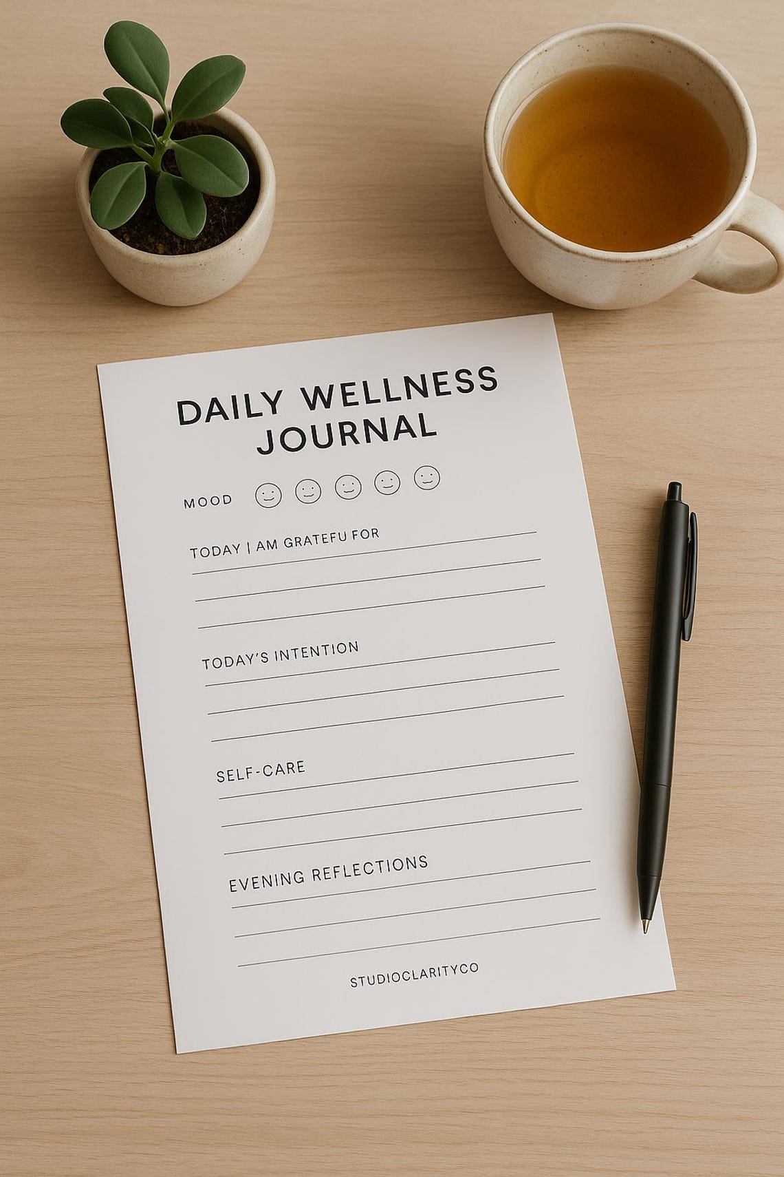 Daily Wellness Journal – Printable Self-care & Gratitude PDF - Etsy