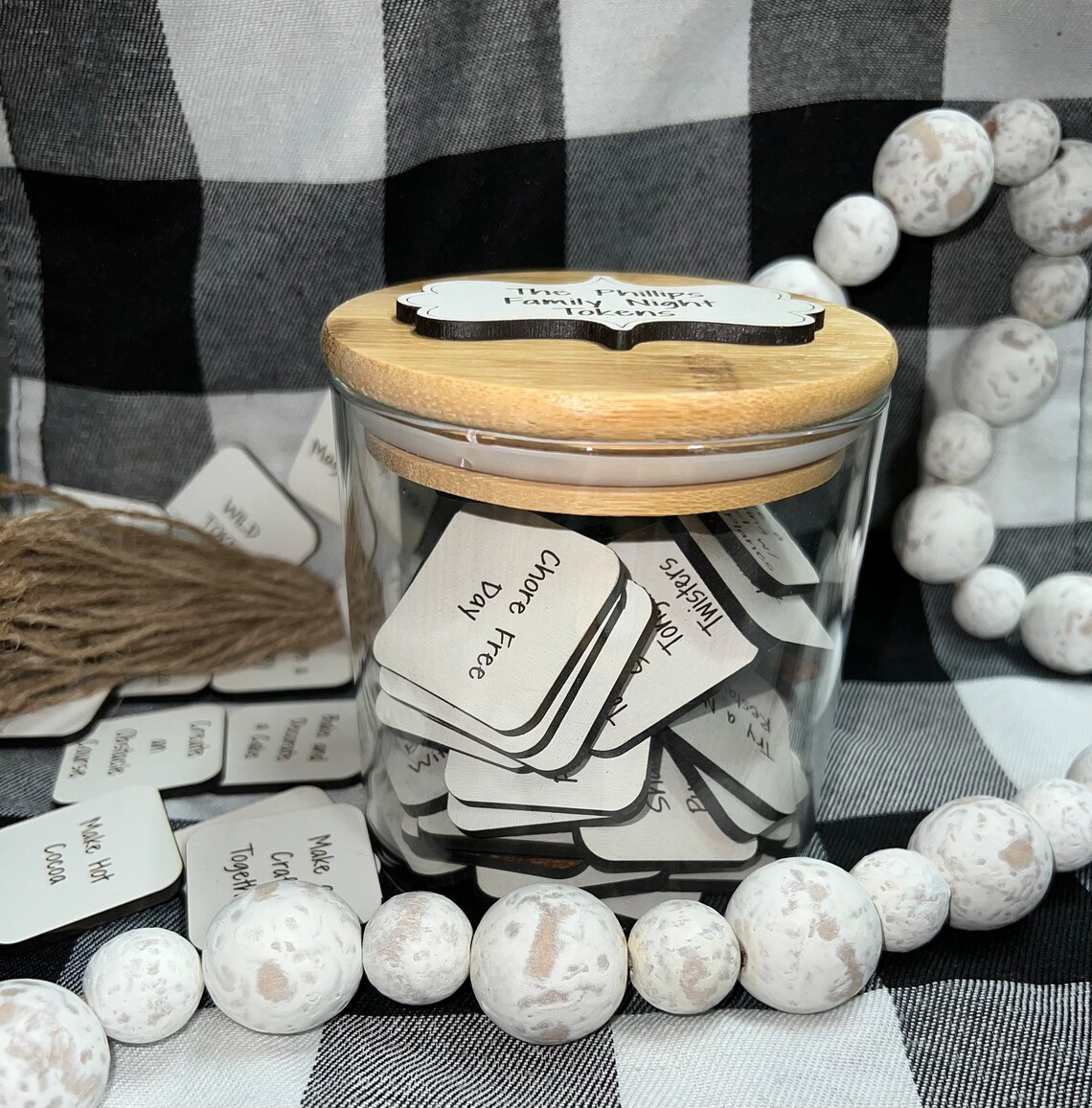 Family Night in a Jar 50 Tokens and a Personalized Topper. - Etsy