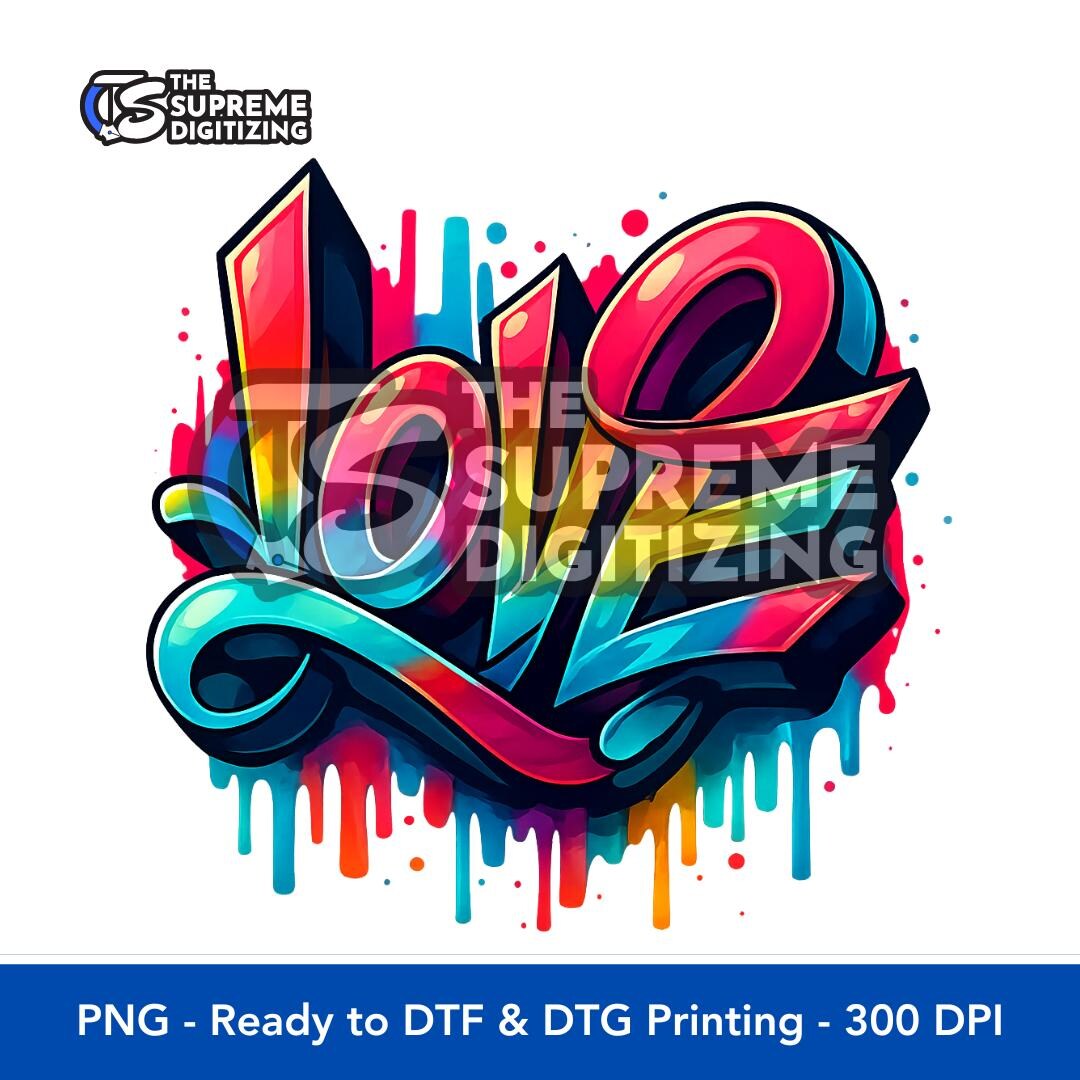 LOVE Graffiti PNG | Street Art Heat Transfer Design | Hip Hop Graphic ...