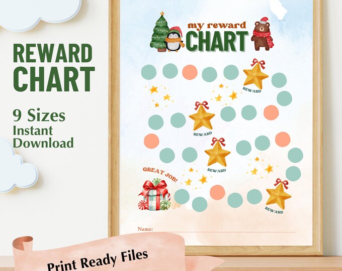 Editable Christmas Reward Chart for Kids Daily Routine Chart Kids Chore ...