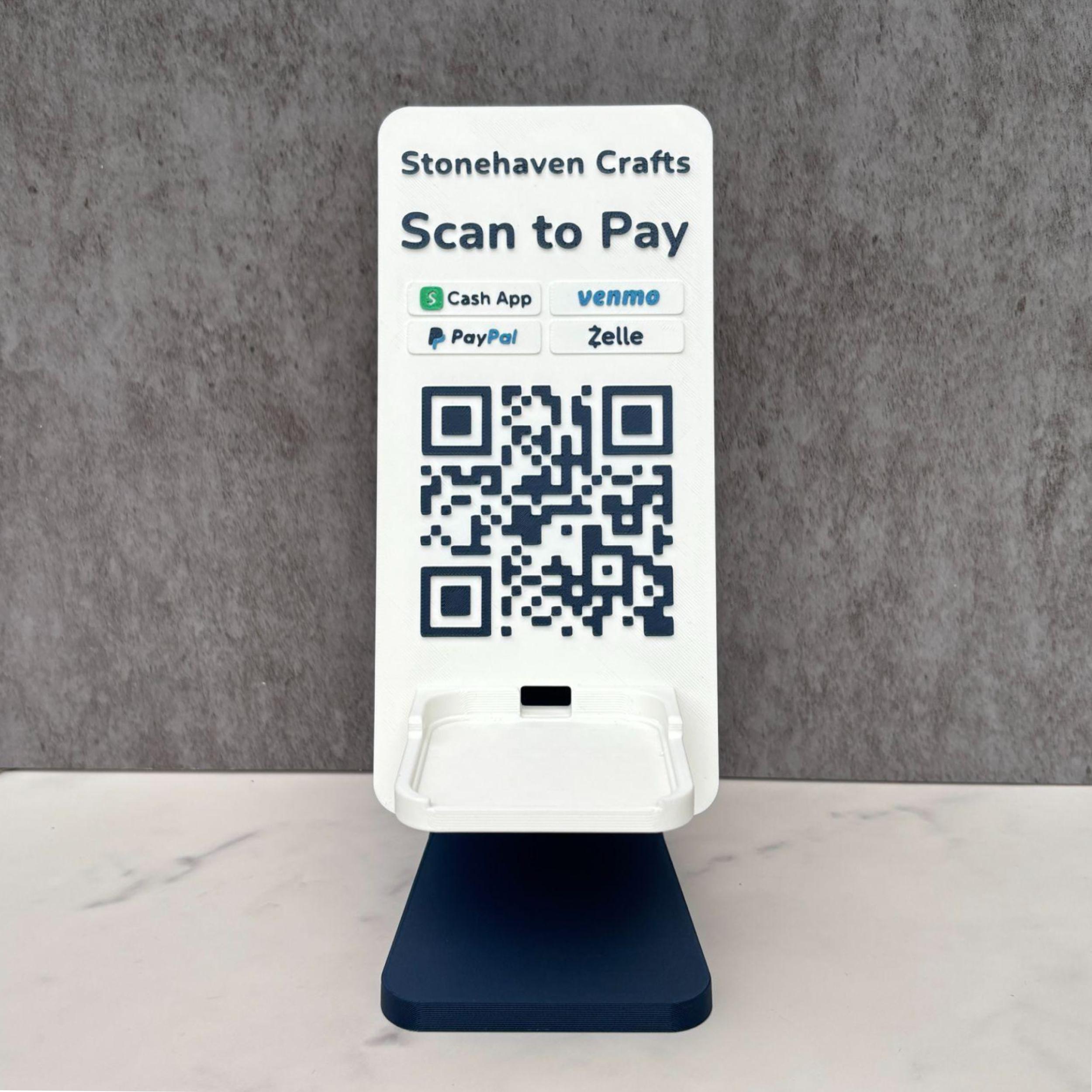 Square Reader Holder & QR Payment Sign: Venmo, Cashapp, Paypal, Zelle ...