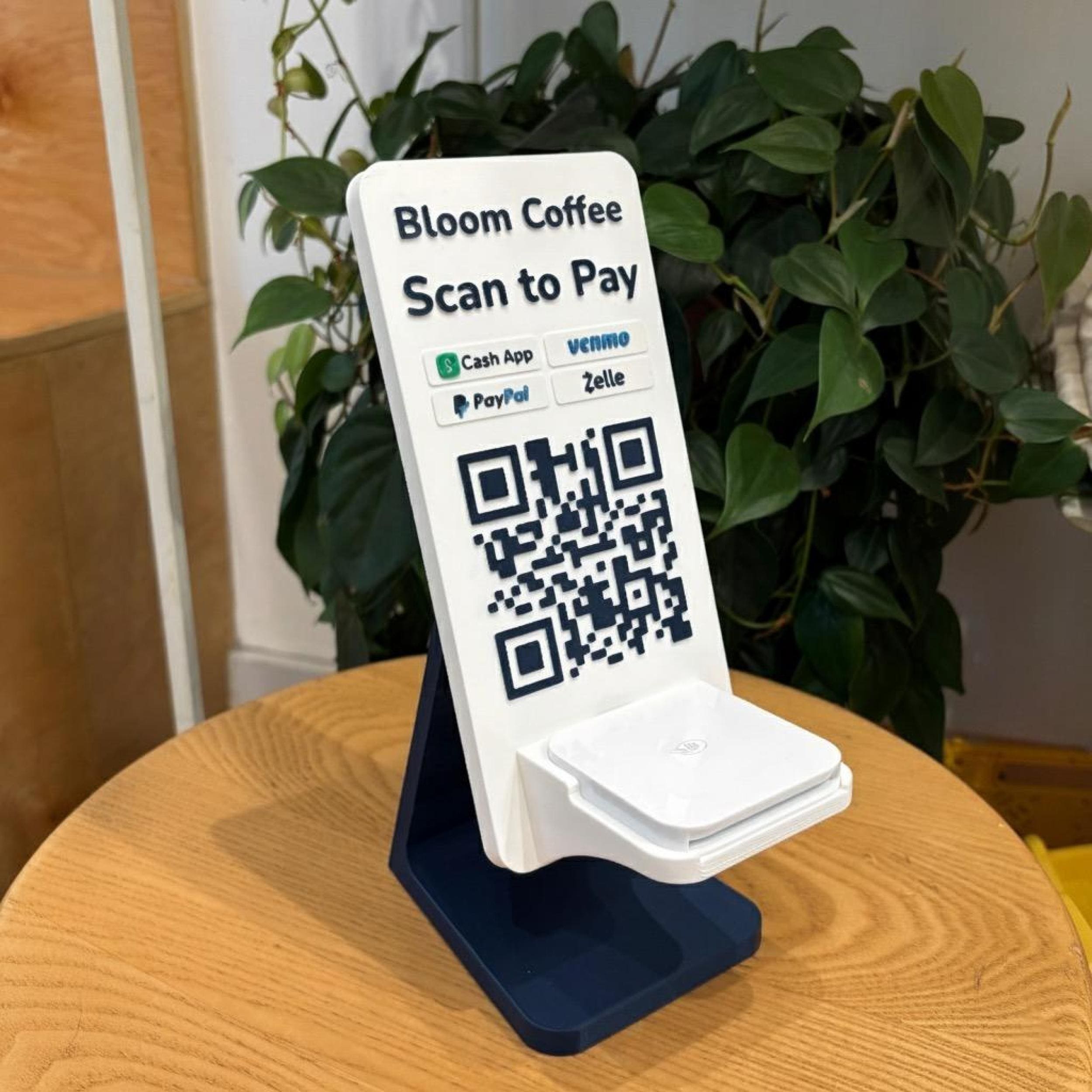 Square Reader Holder & QR Payment Sign: Venmo, Cashapp, Paypal, Zelle ...