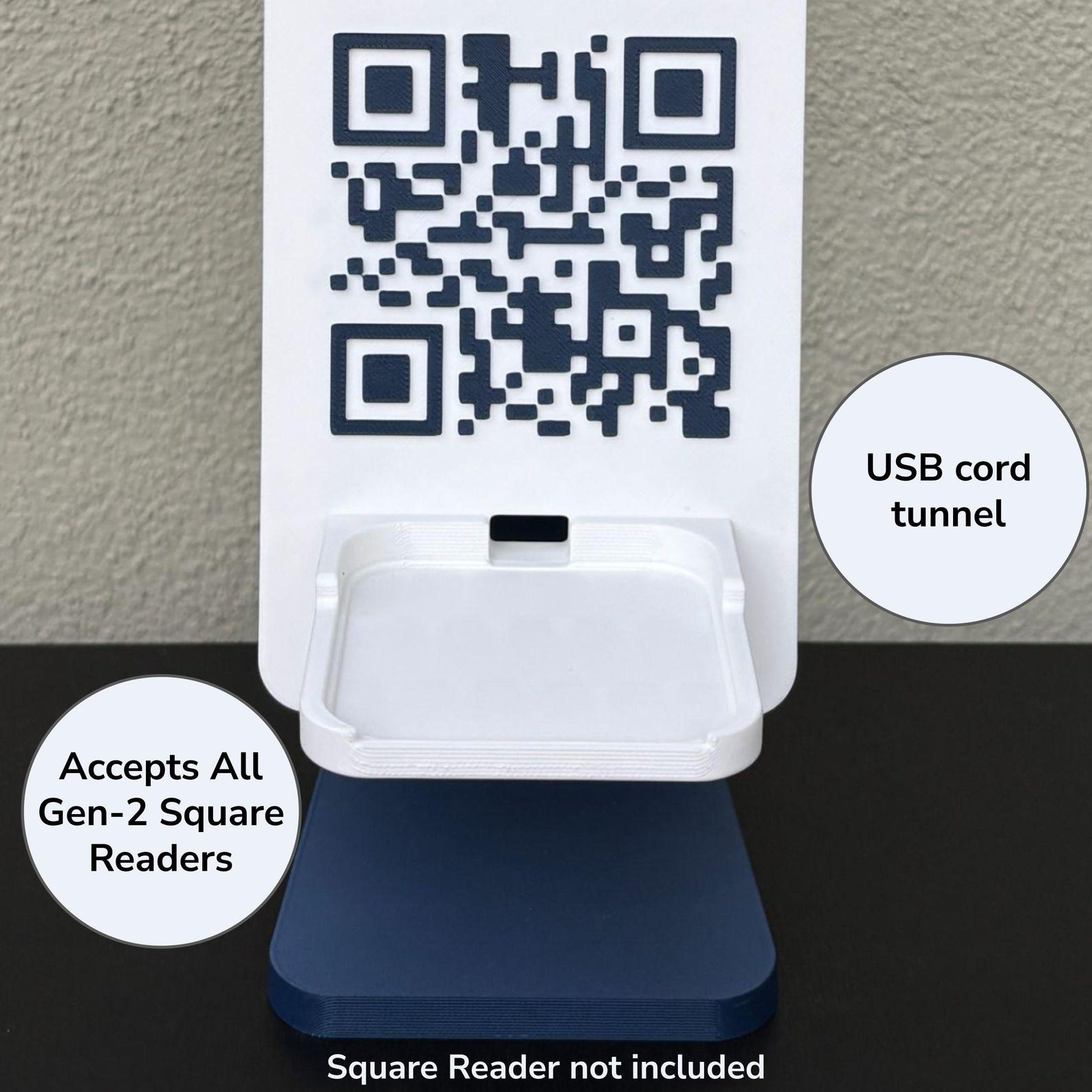 Square Reader Holder & QR Payment Sign: Venmo, Cashapp, Paypal, Zelle ...