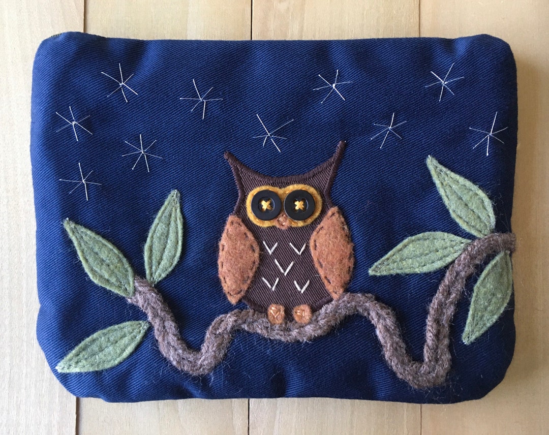 Starry Night Owl, Large Pouch - Etsy