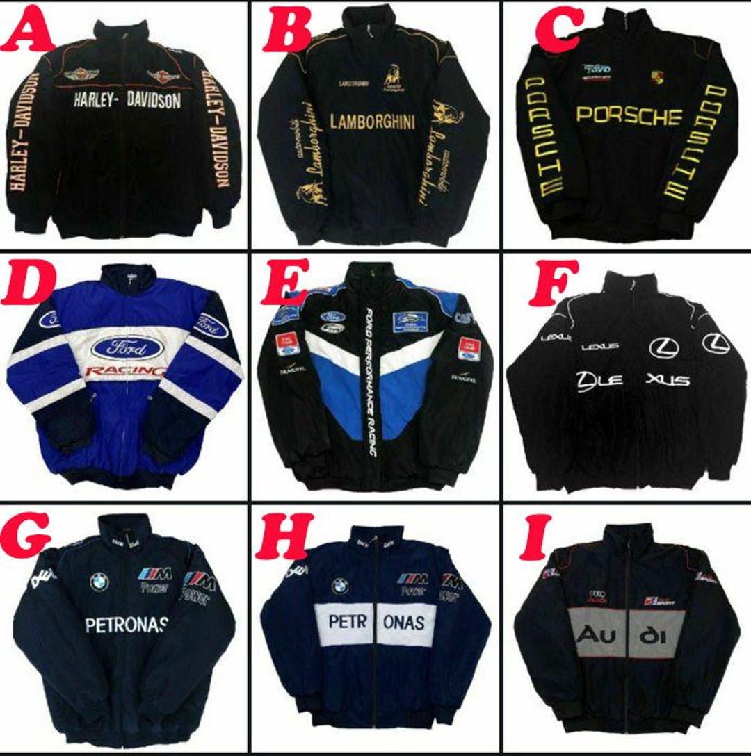 Vintage F1 Formula 1 Biker Racing Jacket, Y2k Style Sports Windbreaker ...