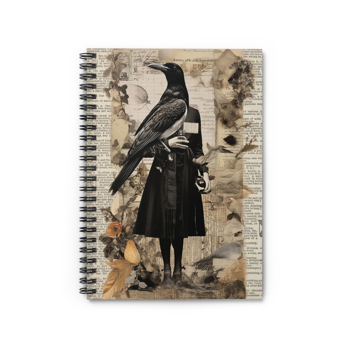 Steampunk Collage Spiral Notebook Magpie Scientist Notes - Etsy