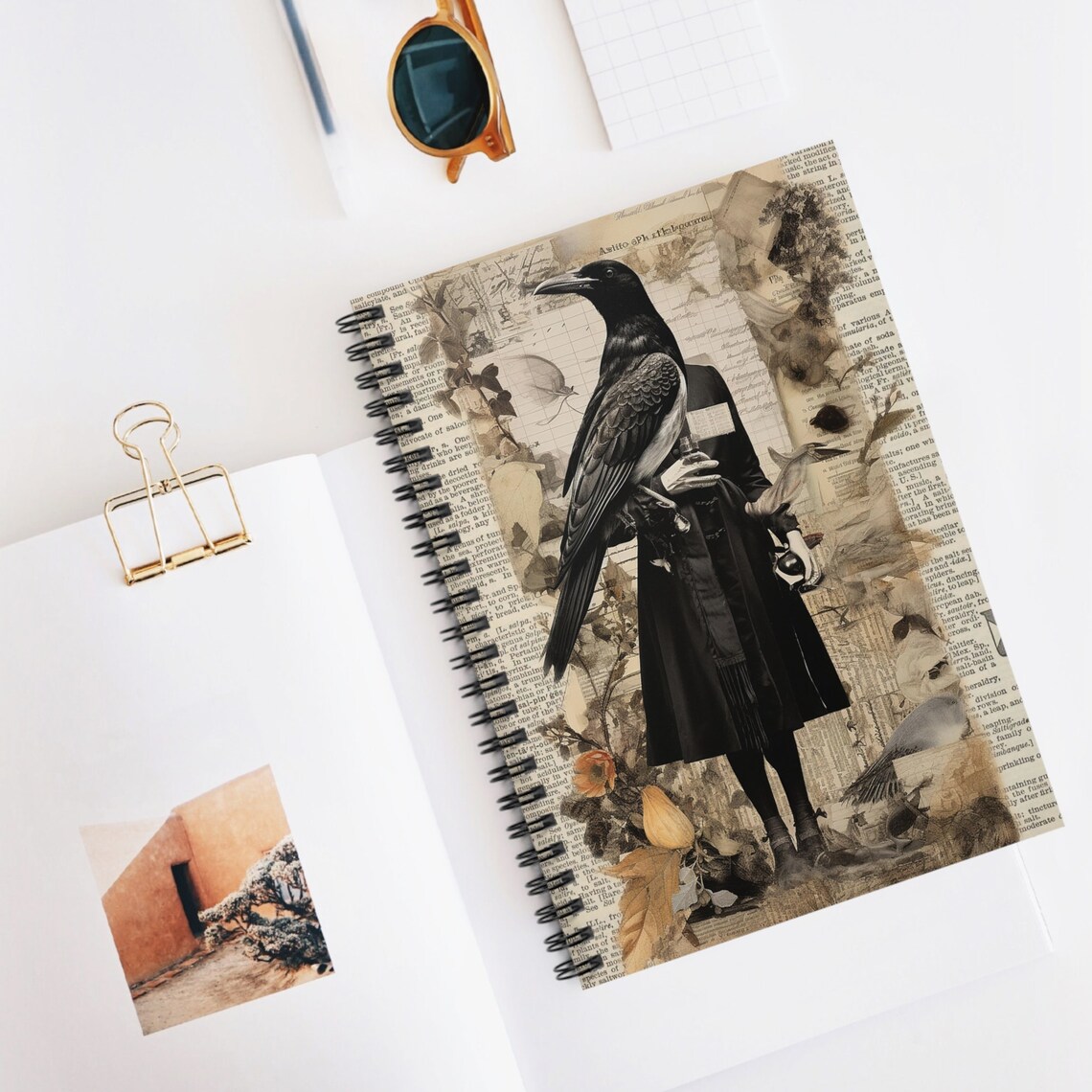 Steampunk Collage Spiral Notebook Magpie Scientist Notes - Etsy