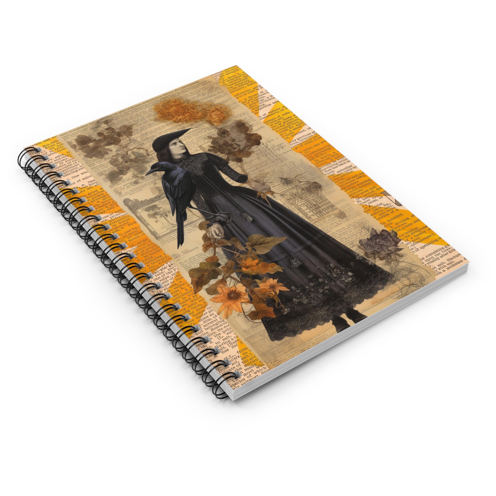Crow Woman Collage Spiral Notebook, Magpie, Scrapbook Notes, Poetry ...