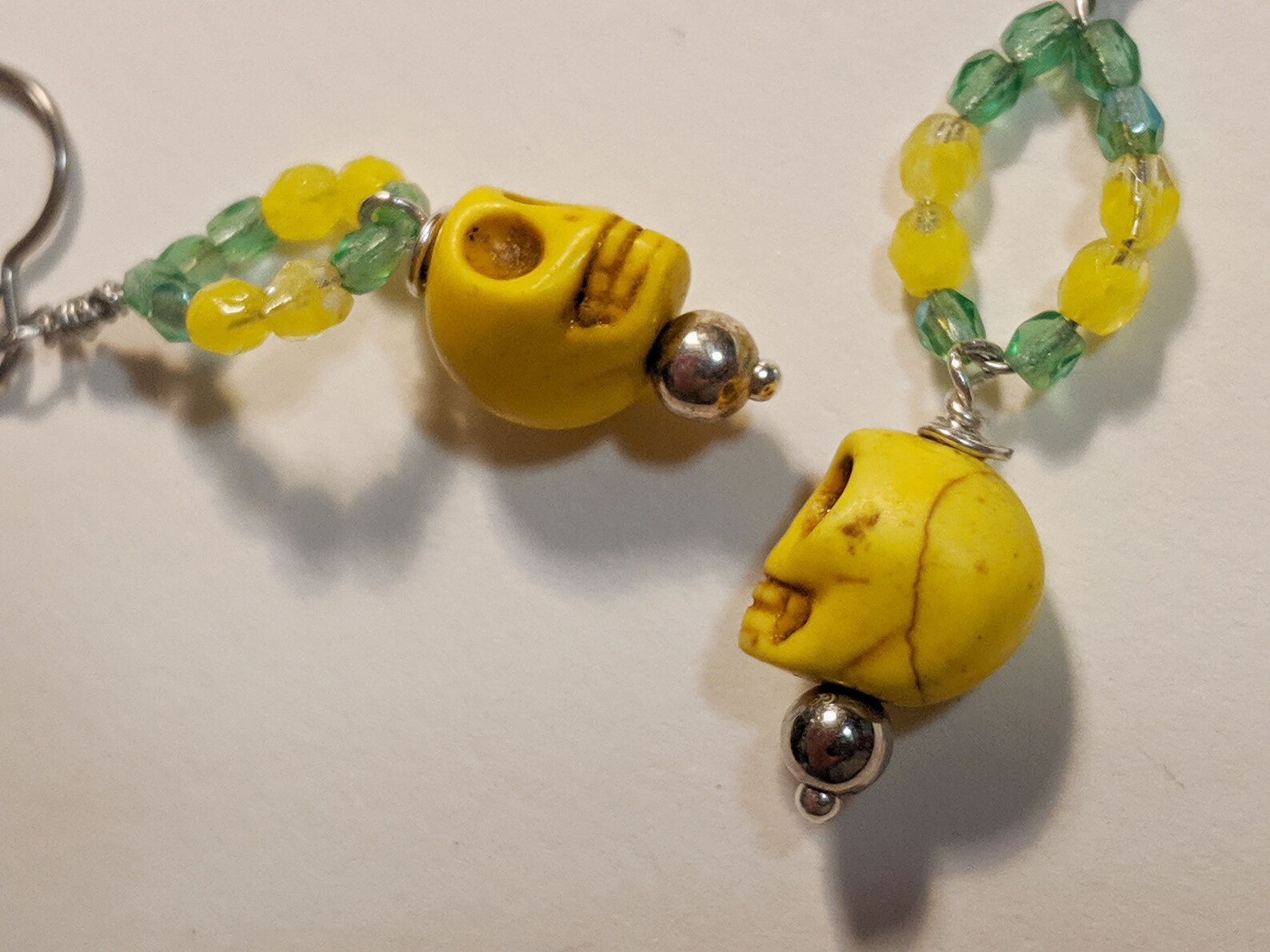Day of the Dead Inspired Earrings Swarovski Crystals Yellow - Etsy