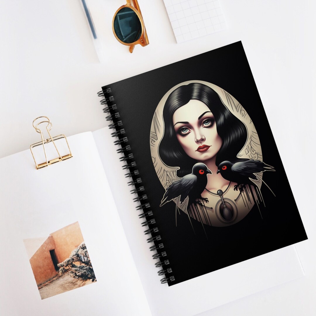 Young Morticia and Ravens Notebook or Hardcover Journal, Poetry, Prose ...