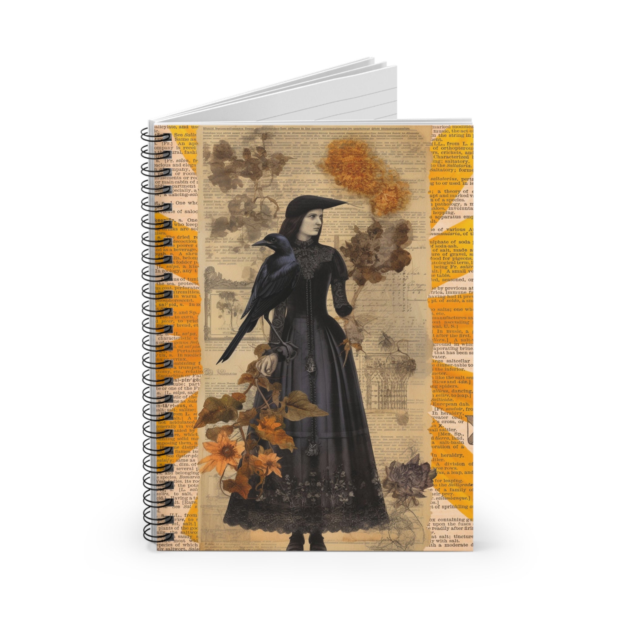 Crow Woman Collage Spiral Notebook, Magpie, Scrapbook Notes, Poetry ...
