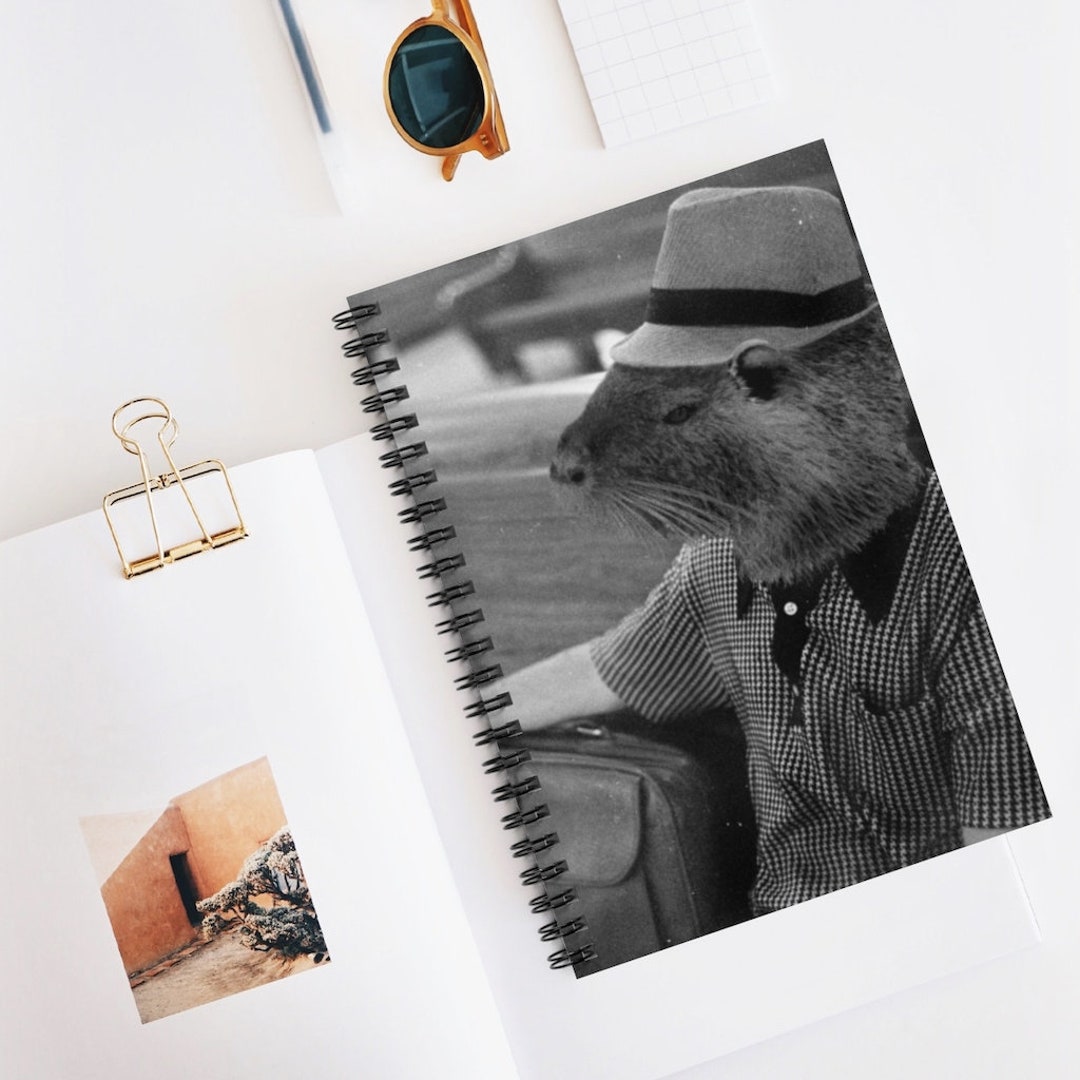 Nutria Man Spiral Notebook, Vintage Animal Collage - Etsy
