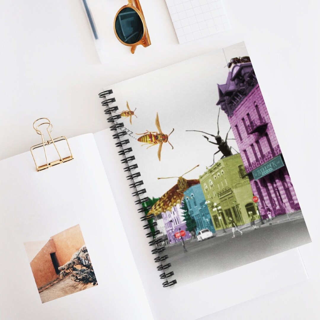 Insect Attack Surreal Collage Spiral Notebook, Diary, Entomologist ...