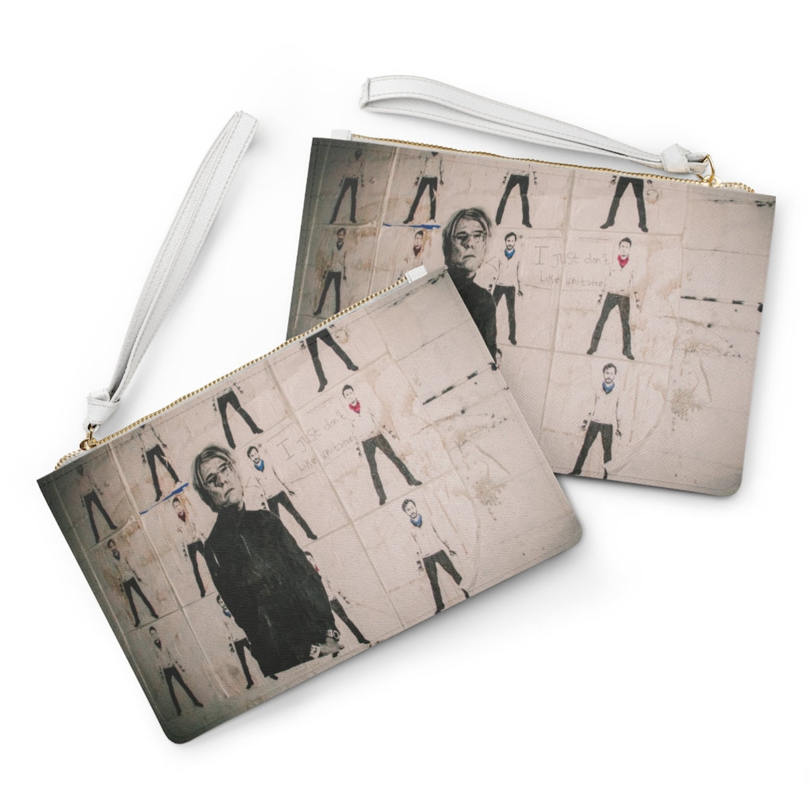 Vegan Leather 6x9.5 Clutch Bag, Andy Warhol Modern Purse, Wristlet ...