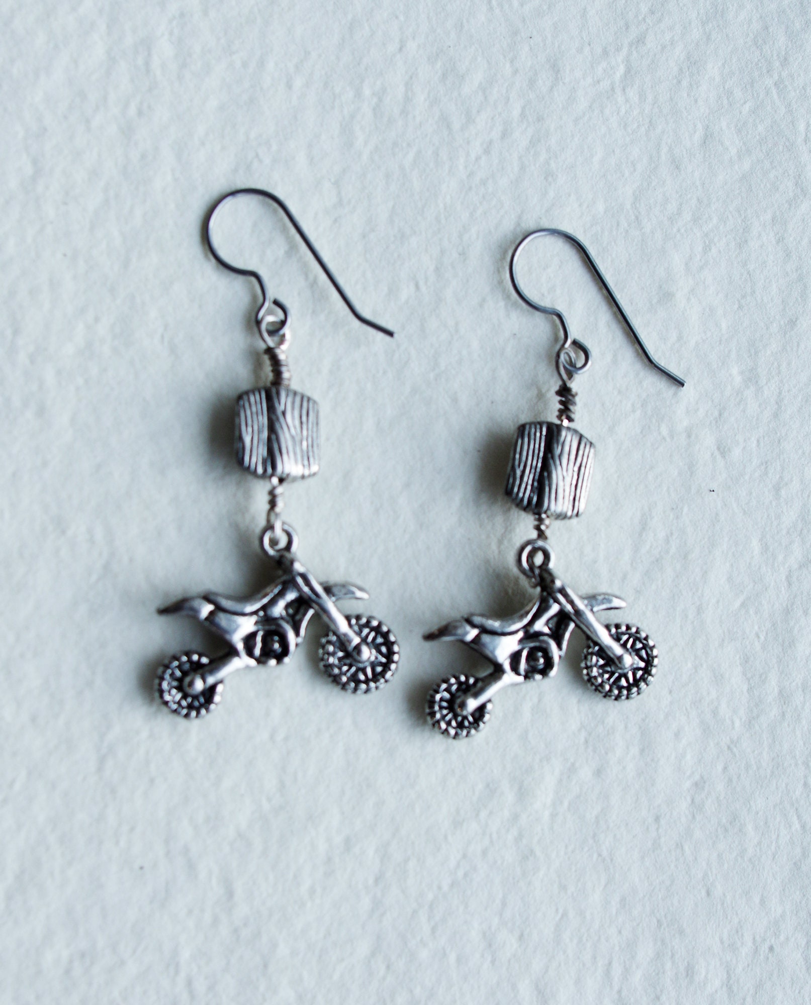 Log Jumper Motorcycle Earrings Dirt Bike Jewelry Dualsport - Etsy