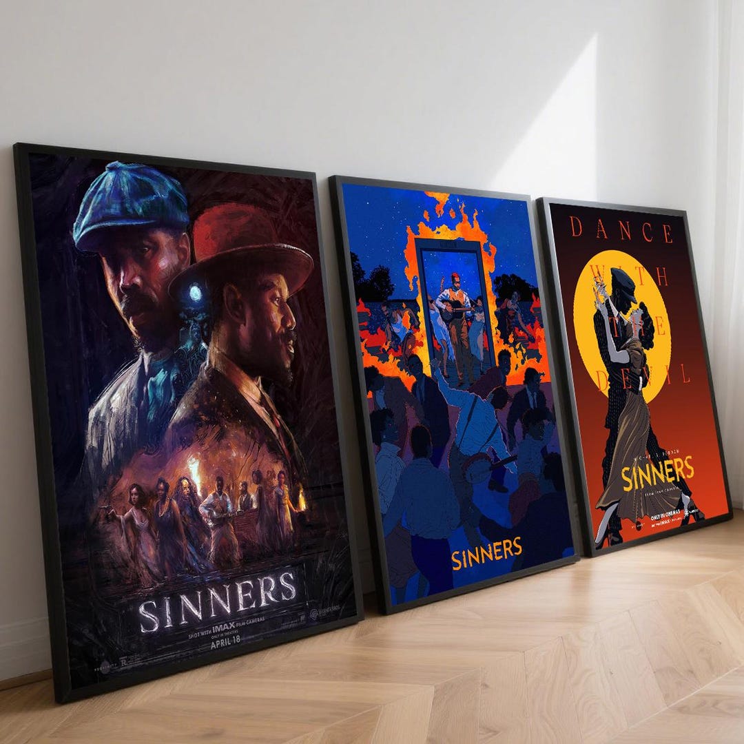 Sinners Movie Poster, Canvas Wall Art, Room Decoration, Movie Art, Gift ...