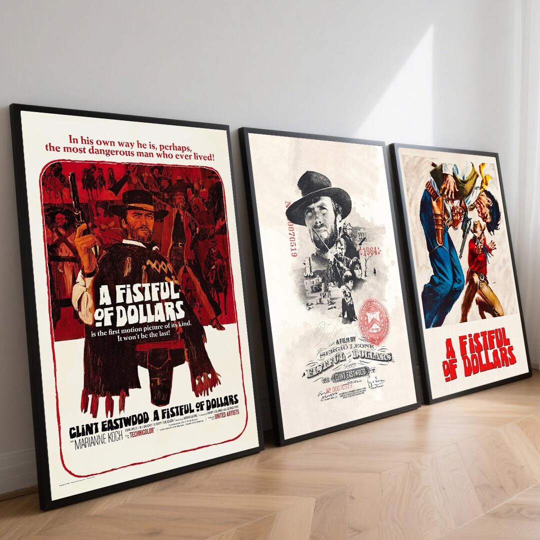 A Fist Full of Dollars Movie Poster, Canvas Wall Art, Room Decoration ...