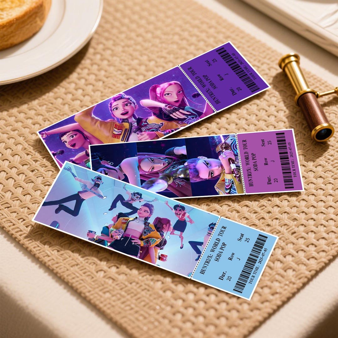 Custom HUNTRIX Memorial Concert Ticket Set of Three - Digital Downloads ...