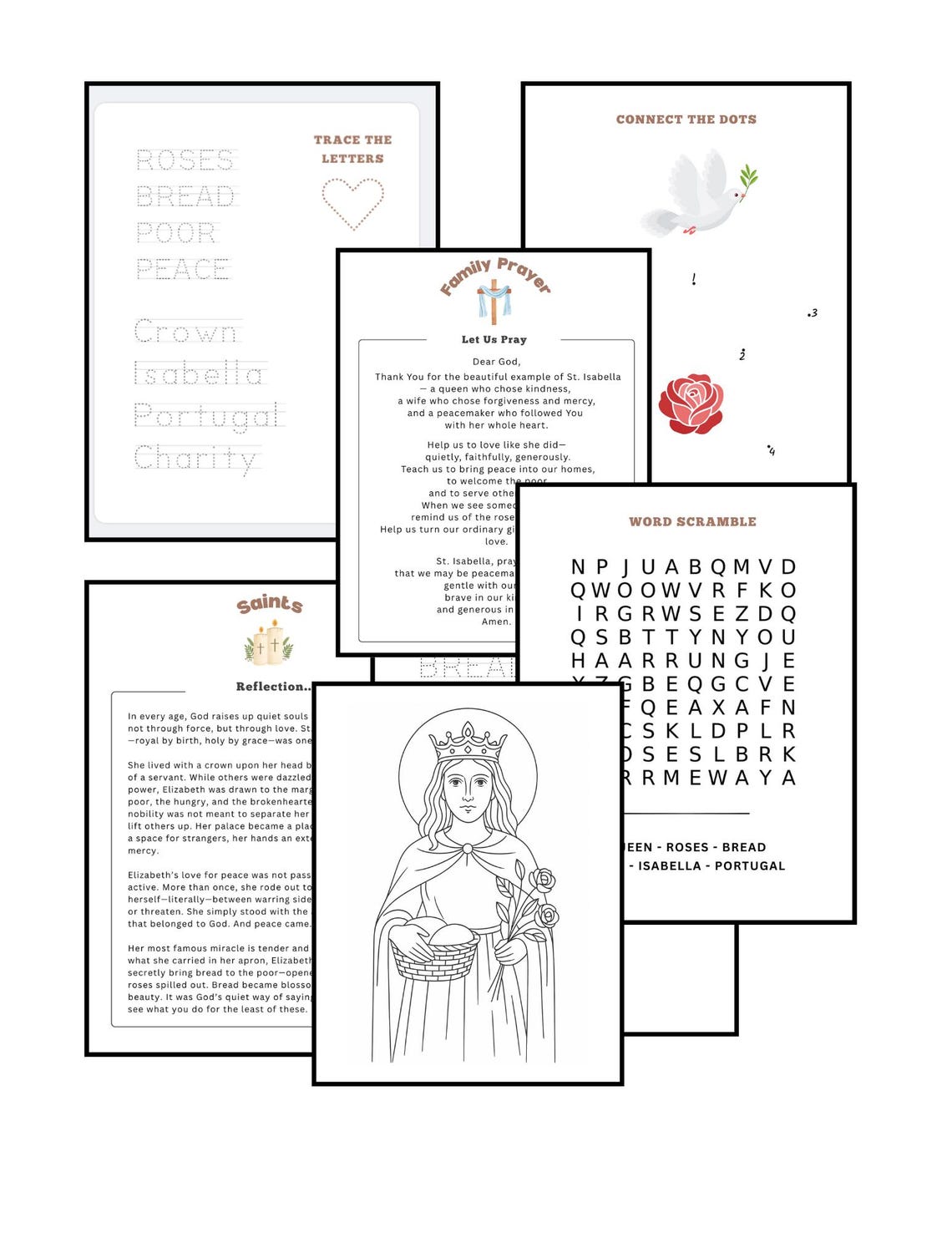 St Isabella of Portugal - 12 Pages Catholic Saint Booklet (coloring ...