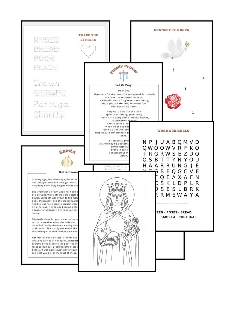 St Isabella of Portugal - 12 Pages Catholic Saint Booklet (coloring ...