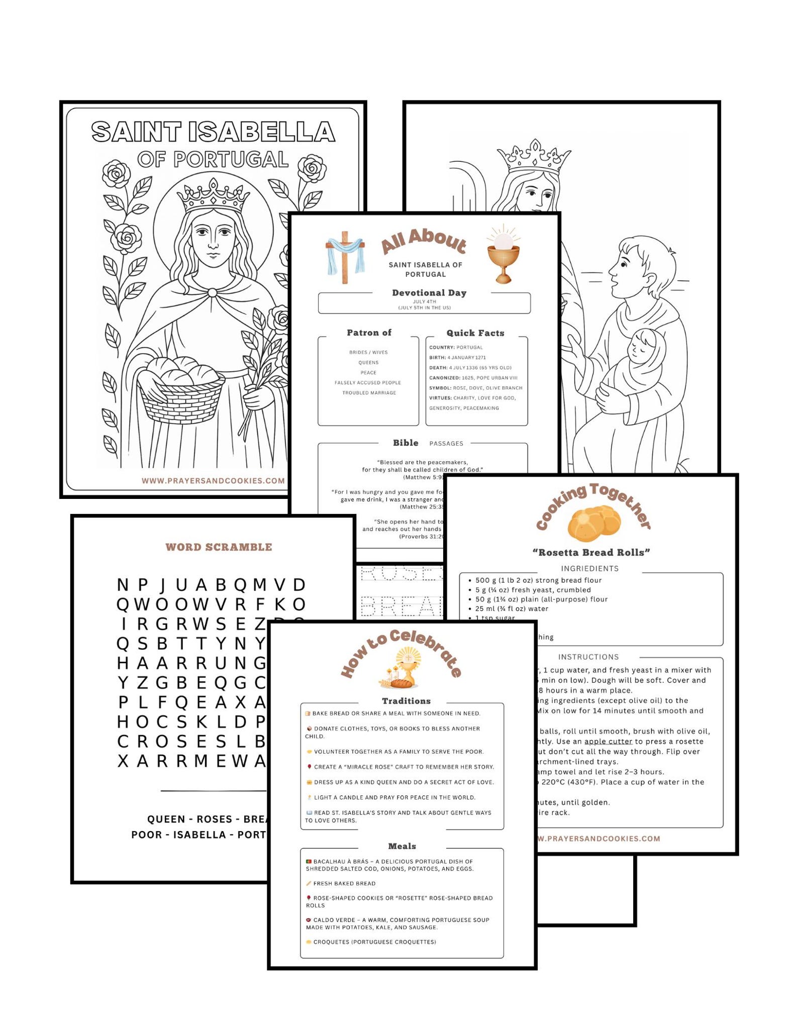 St Isabella of Portugal - 12 Pages Catholic Saint Booklet (coloring ...