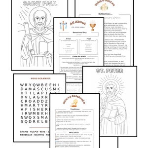Sts. Peter & Paul - 14 Pages Catholic Booklet for Kids (coloring Pages ...