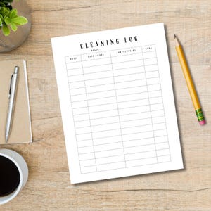 Cleaning Log, Cleaning Schedule, Cleaning Tracker, Cleaning Schedule ...