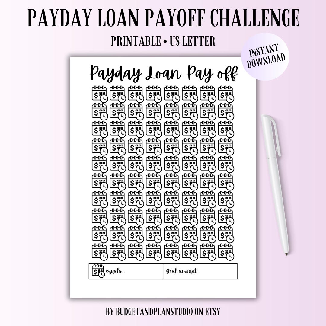 Payday Loan Payoff Challenge: Printable Savings Tracker (US Letter, PDF ...