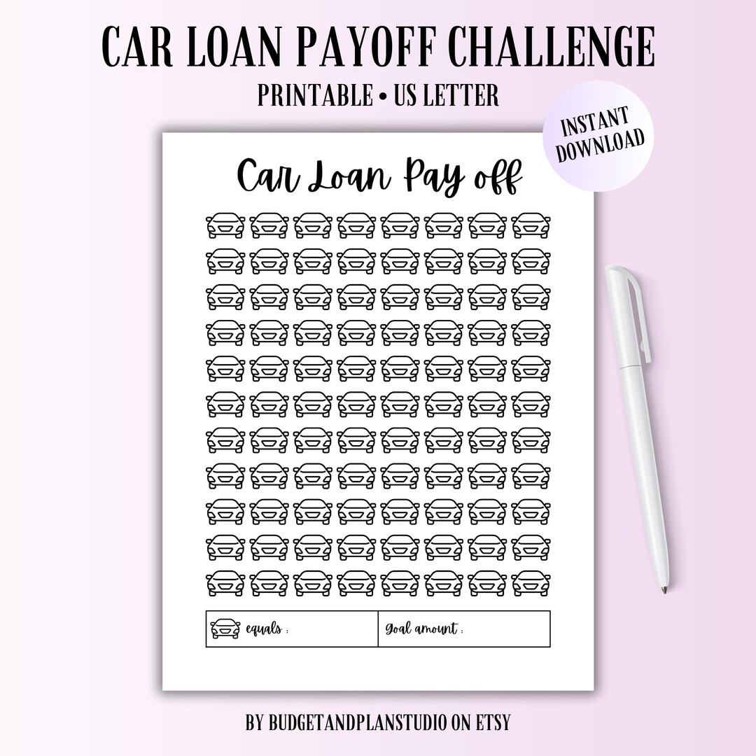 Car Loan Payoff Challenge: Printable Savings Tracker (US Letter, PDF ...